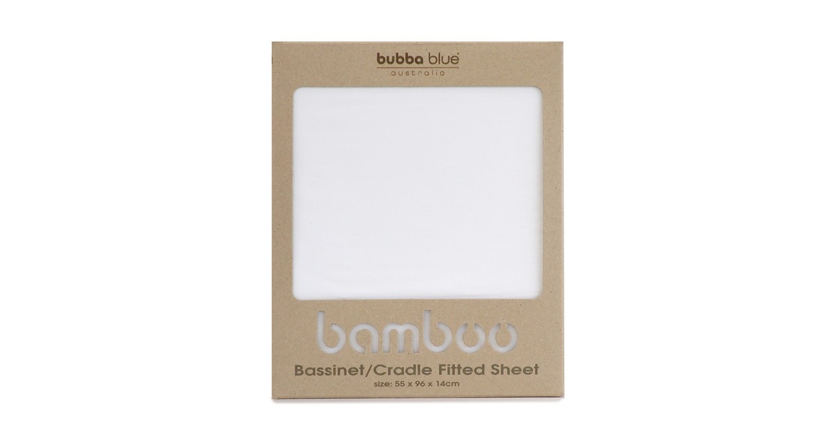 Bubba Blue Bamboo Bassinet Fitted Sheet White | Baby Bunting NZ