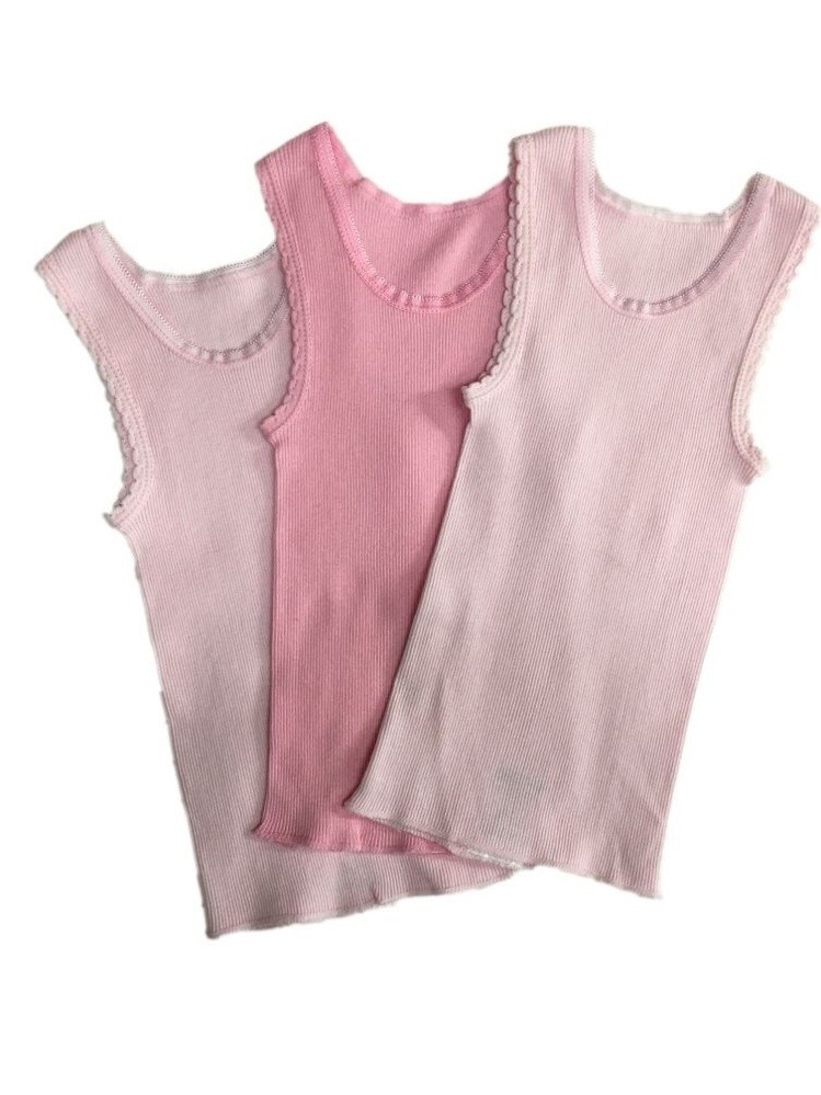 4Baby 3 Pack Singlet Cotton Pink | Singlets | Baby Bunting AU