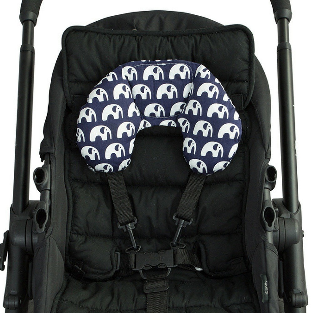 Outlook Baby Head Hugger Navy Elephants | Liners | Baby Bunting AU