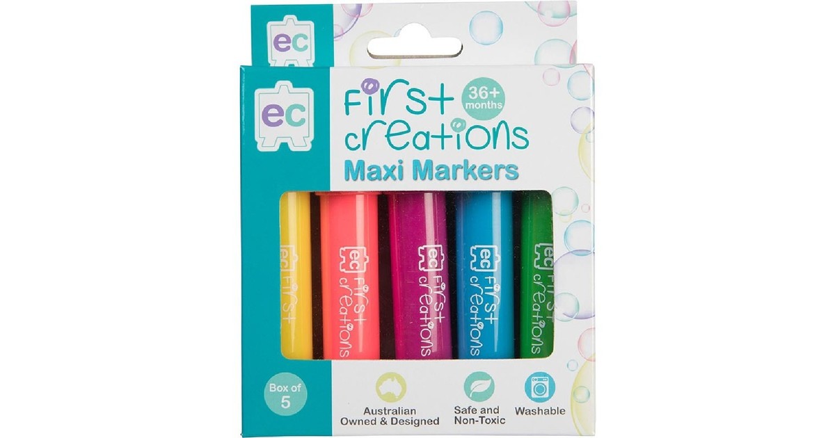 First Creations Maxi Markers Box Of 5 | Baby Bunting NZ