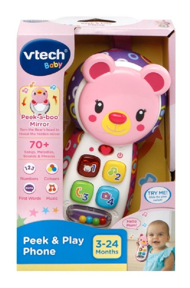 Vtech Baby Peek & Play Phone Pink | Interactive Toys | Baby Bunting AU