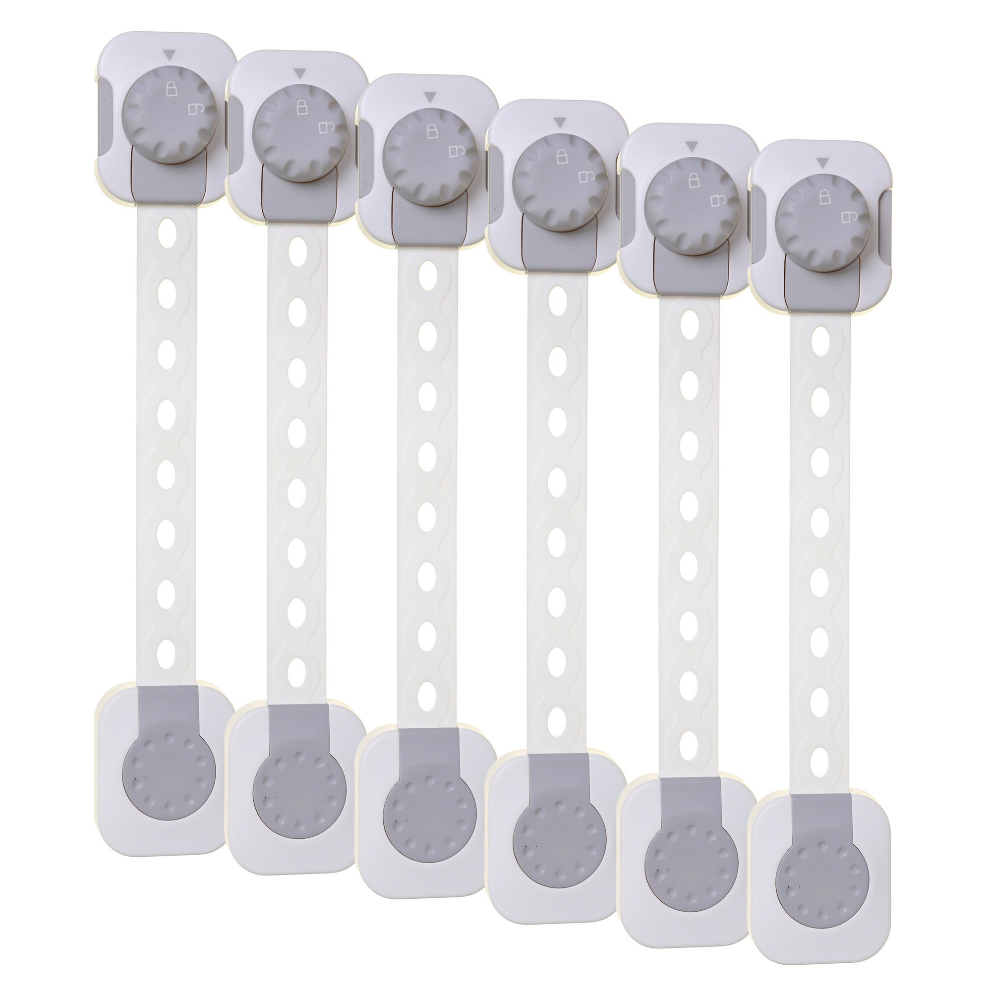 Dreambaby Twist 'N Lock Multi-Purpose Latches 6pk White/Grey | Latches ...