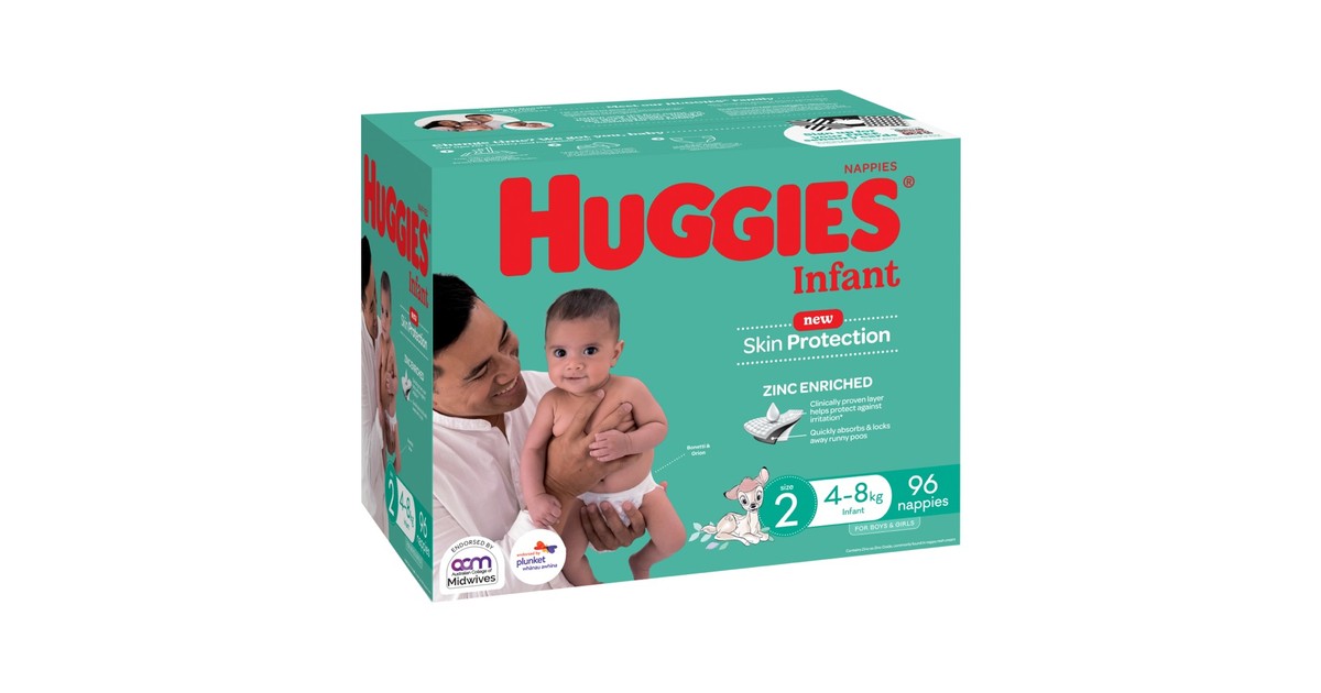 Huggies Nappies Jumbo Size 2 Infant 96 Pack | Baby Bunting NZ