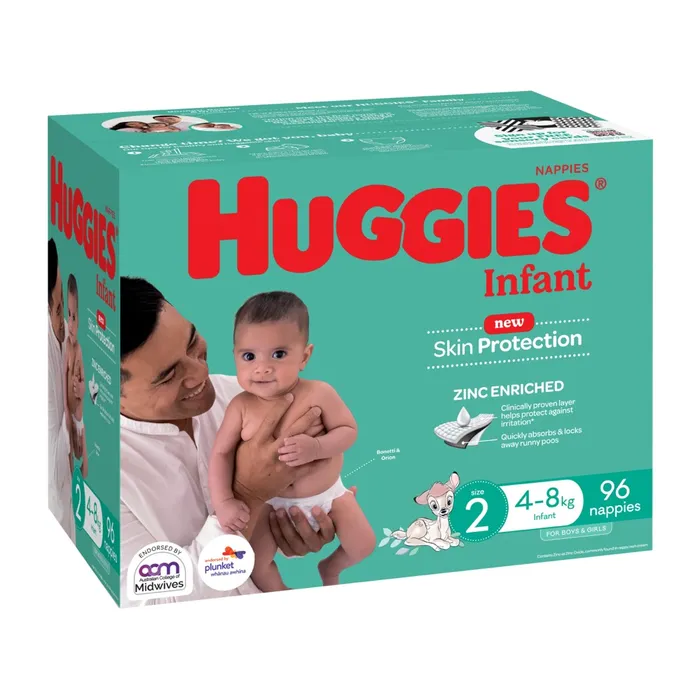 Huggies Nappies Jumbo Size 2 Infant 96 Pack | Baby Bunting NZ