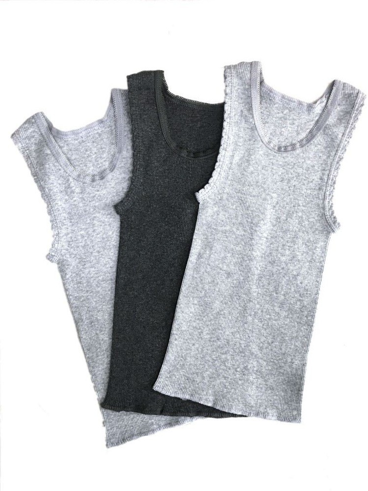 4Baby 3 Pack Singlet Cotton Grey Marle | Baby Singlets | Baby Bunting AU
