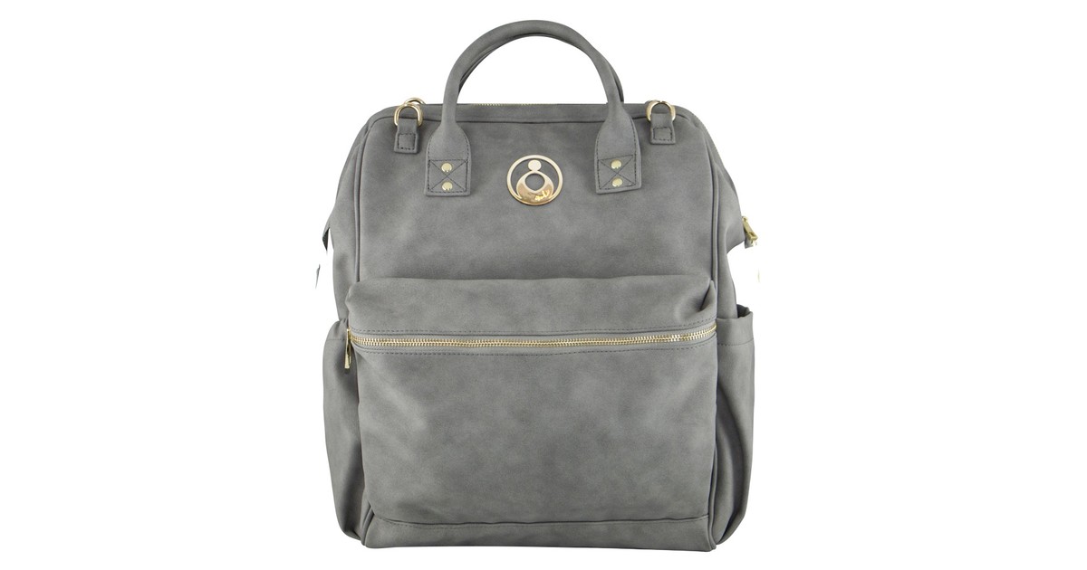 Isoki Byron Backpack Nappy Bag - Stone Grey | Baby Bunting NZ