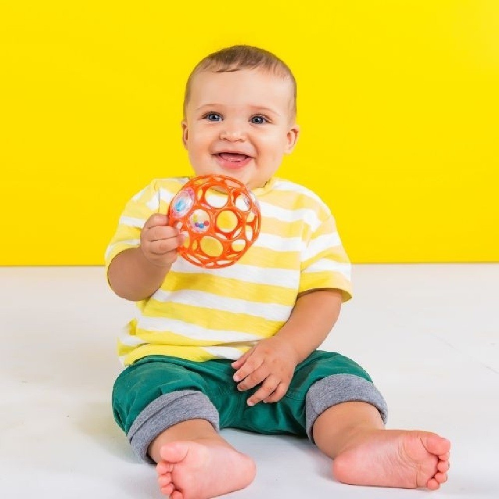 Oball Rattle Easy-Grasp Ball - Red | Interactive Toys | Baby Bunting AU
