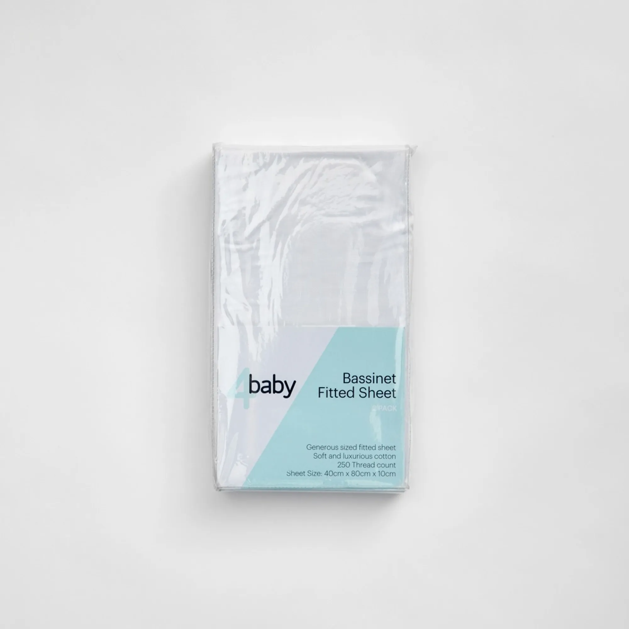 4baby Bassinet Fitted Sheet 2 Pack New White | Baby Bunting NZ