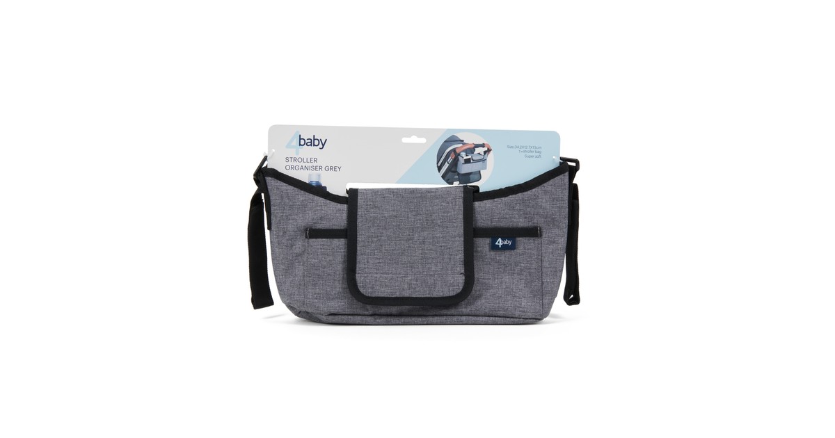 4Baby Stroller Organiser Grey | Baby Bunting AU