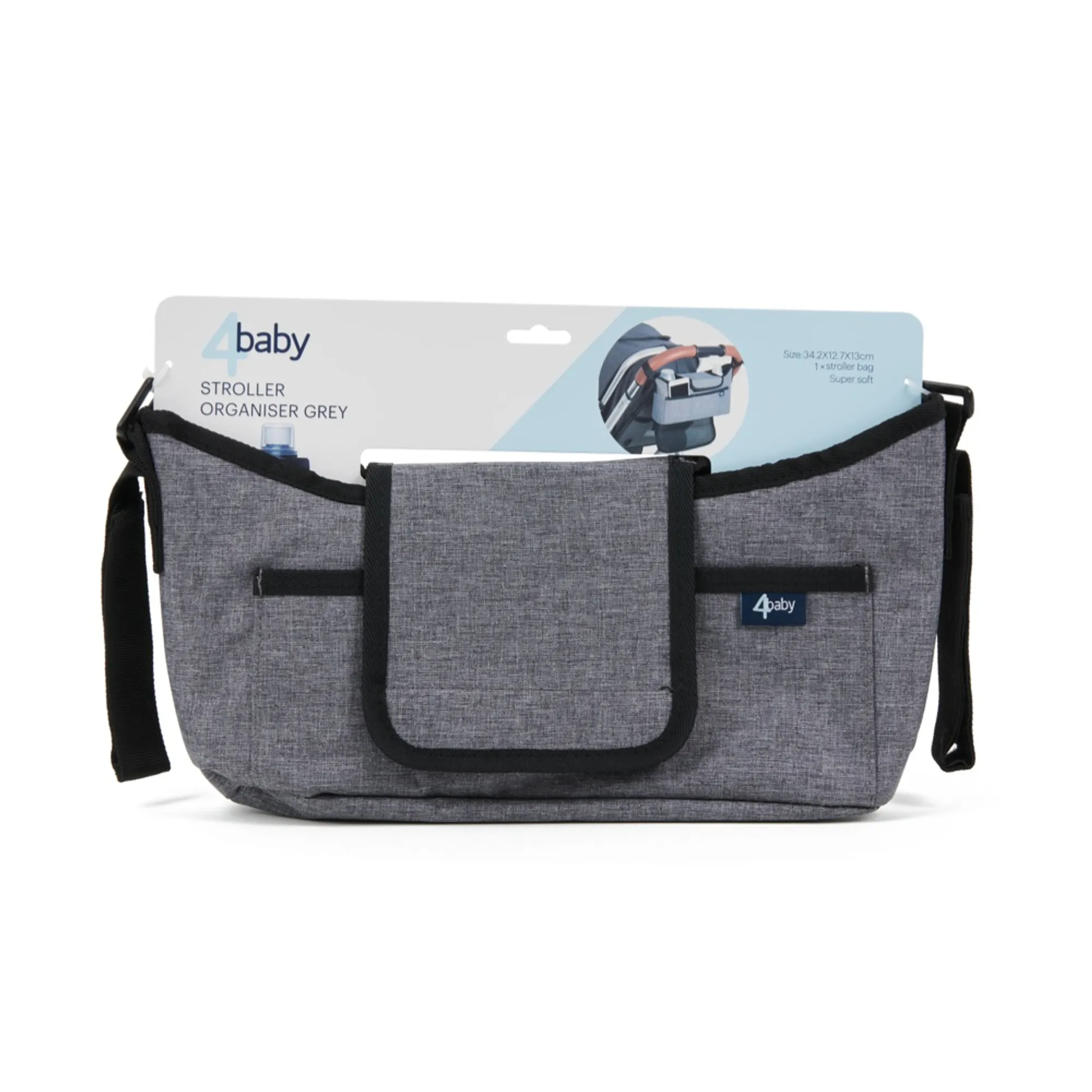 4Baby Stroller Organiser Grey | Baby Bunting AU