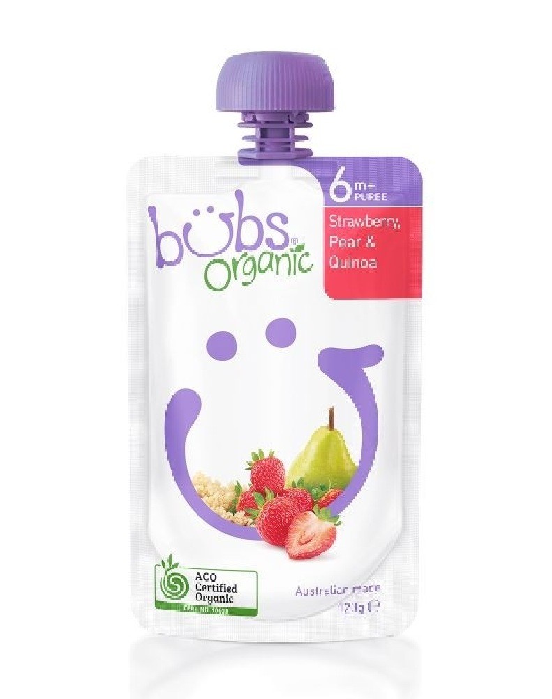 Bubs Organic Strawberry Pear and Quinoa - 120g | Baby and Toddler Food ...