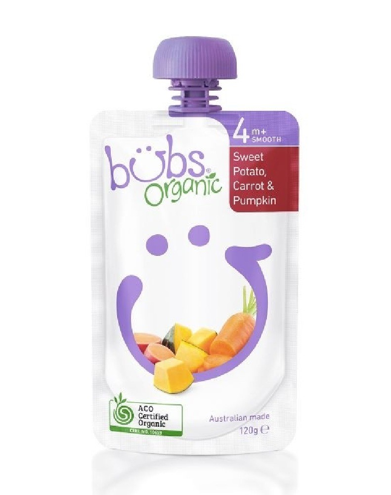 Bubs Organic Sweet Potato Carrot and Pumpkin - 120g | Baby and Toddler ...