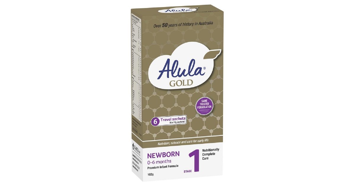 Alula Gold Stage 1 Newborn Infant Formula 0-6 Months Stick Pack 6 x 17g ...
