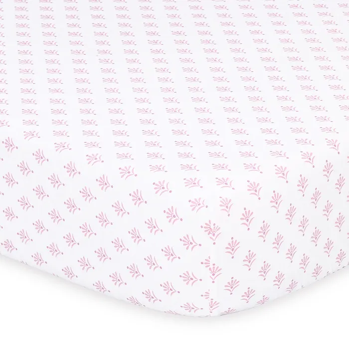 The Peanut Shell Whisper Butterfly Cot Fitted Sheet Floral | Baby Bunting NZ