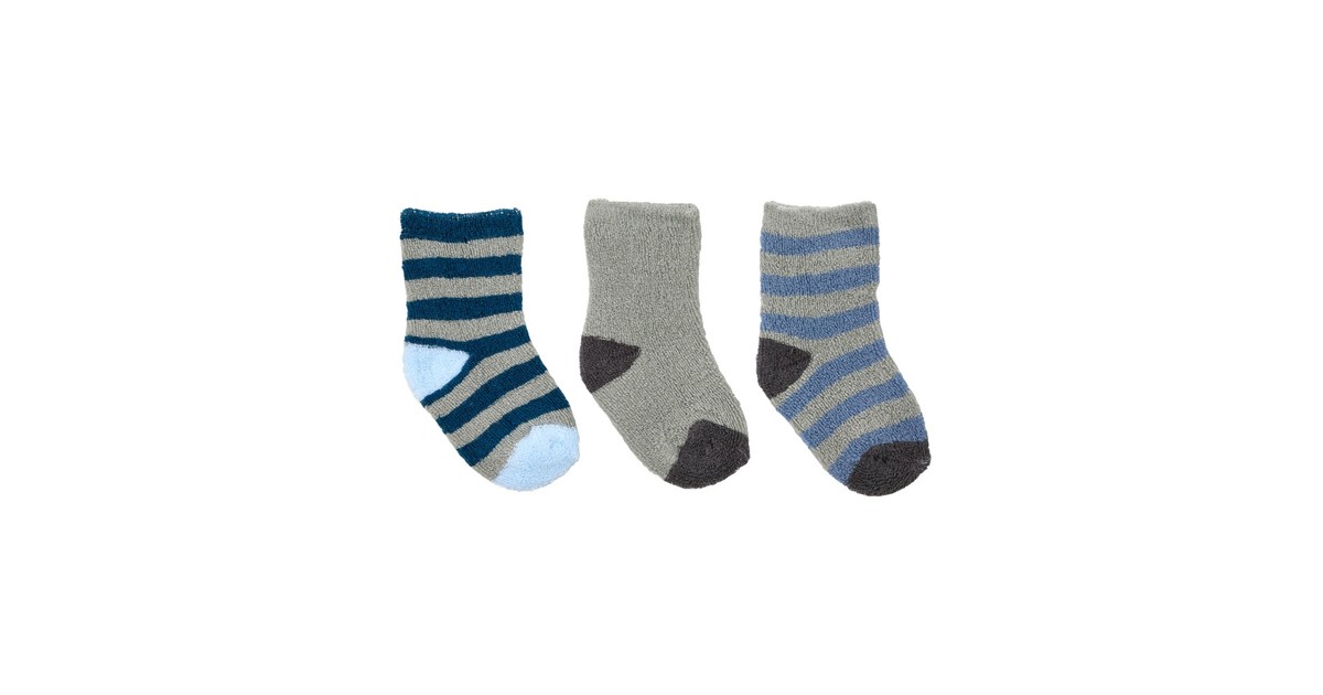 Bilbi 3 Pack Sock Reverse Terry Blue | Baby Bunting NZ
