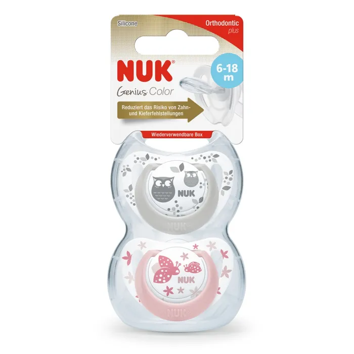 Nuk Soother - Genius - 6-18Months - 2Pack - Assorted | Baby Bunting NZ