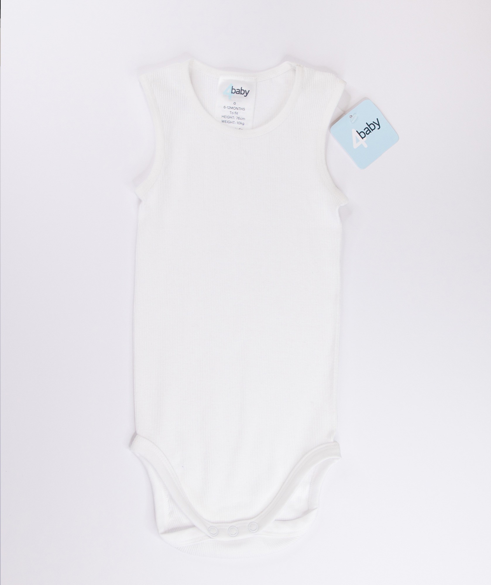 4Baby 2 Pack Singlet Suit White | Baby Singlets | Baby Bunting AU