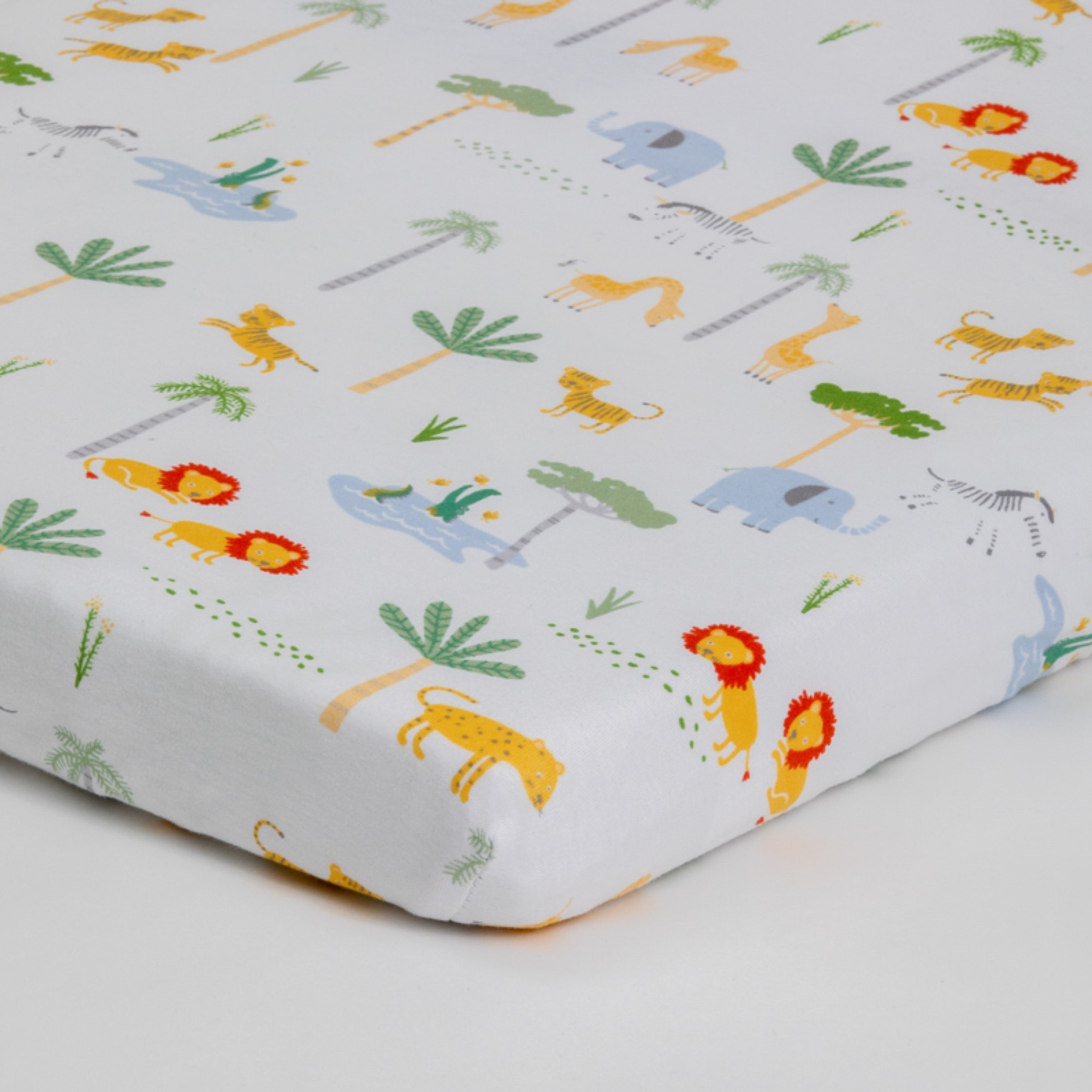 4baby Jersey Bassinet Fitted Sheet 2 Pack Safari Scene | Baby Bunting AU