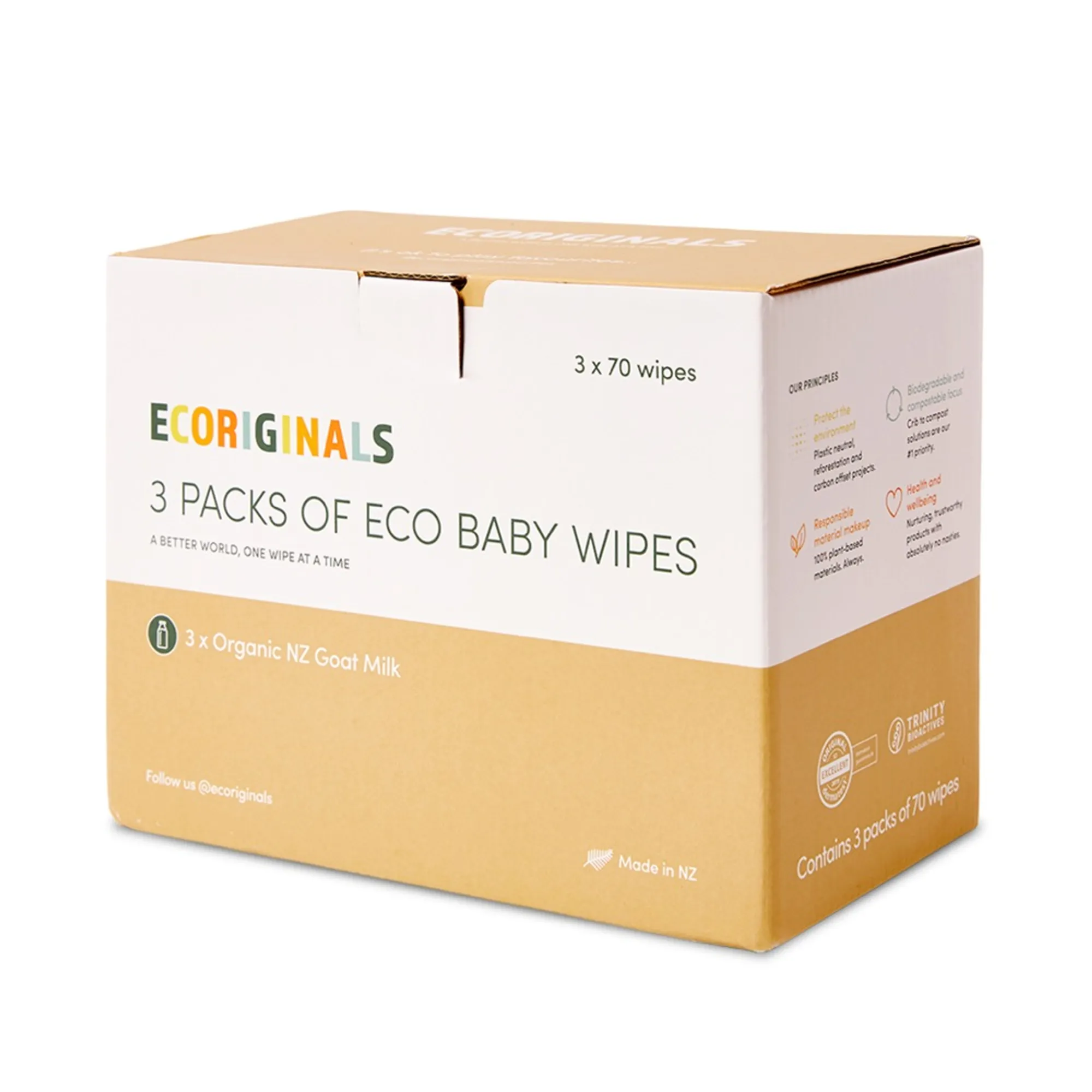 Ecoriginals Wipes with Organic Goats Milk 210 Pack | Baby Bunting AU