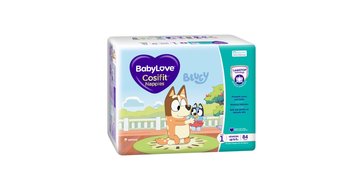 Babylove Cosifit Nappies Jumbo Bag Newborn 84 Pack Size 1 | Baby Bunting NZ