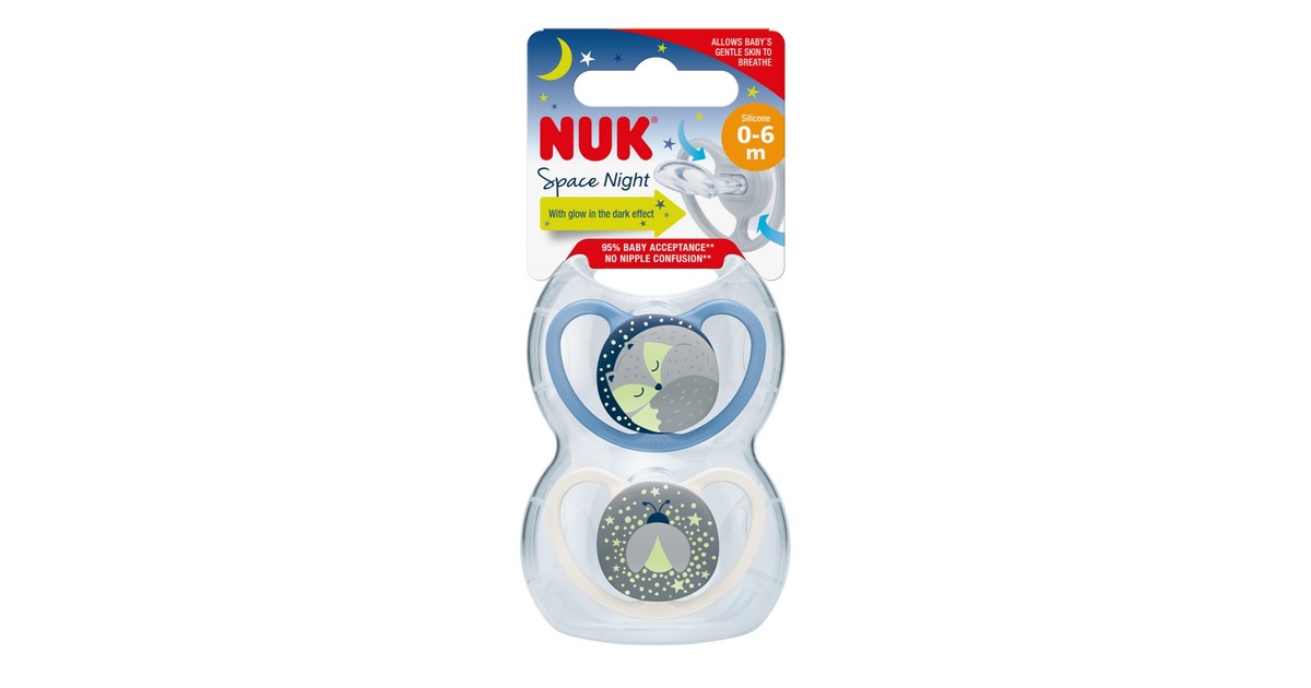 Nuk Soother 2 Pack Assorted Size 0 - 6 Months | Baby Bunting NZ