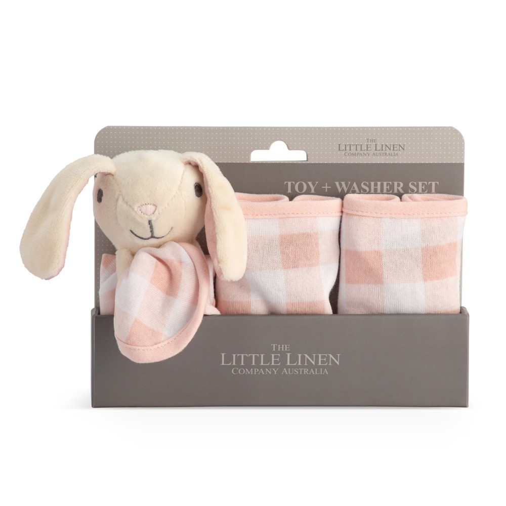 Little Linen Co Washcloths & Toy Set Ballerina Bunny | Face Washers ...
