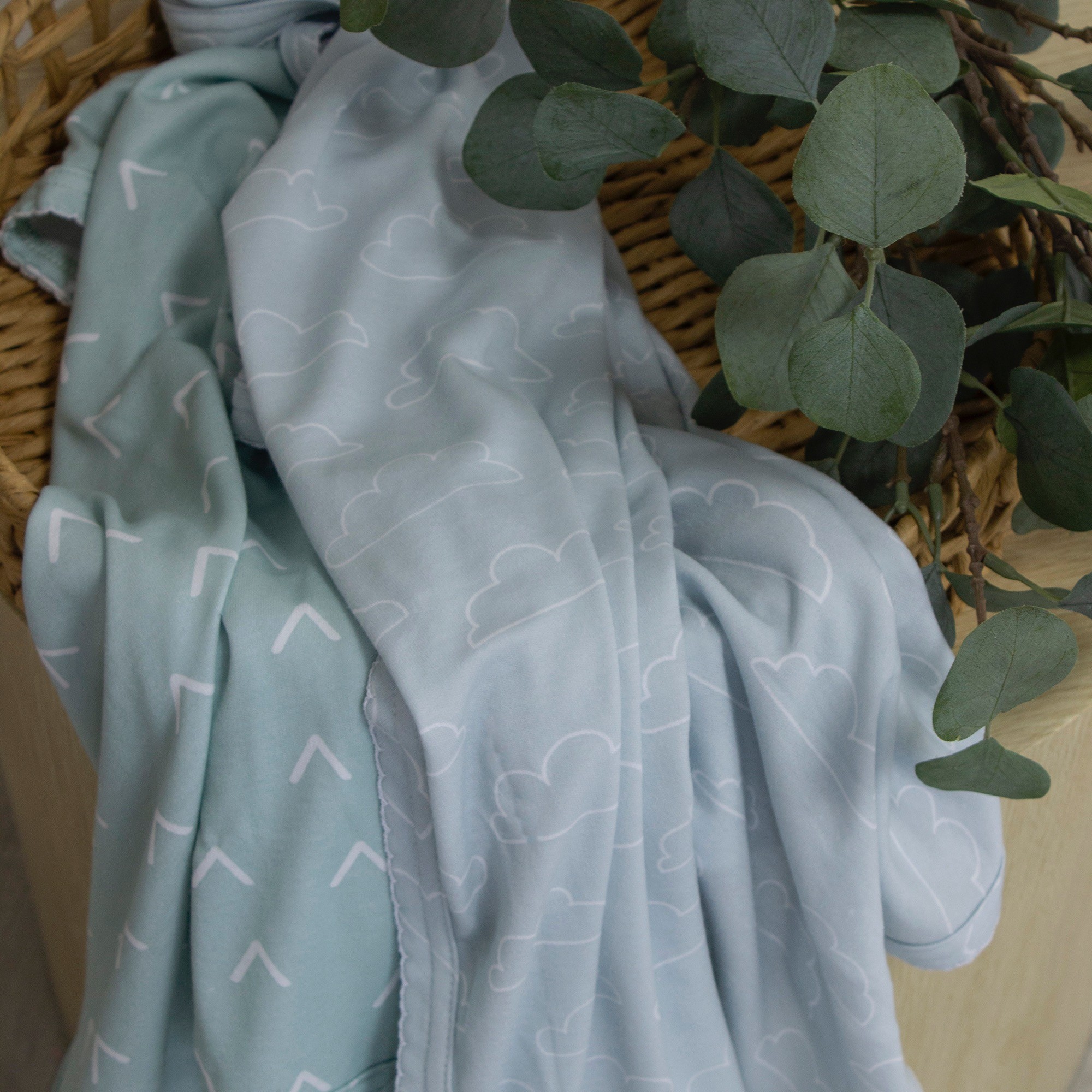 Bubba Blue Nordic Jersey Wrap 2 Pack Sky/Mint | Wraps | Baby Bunting AU