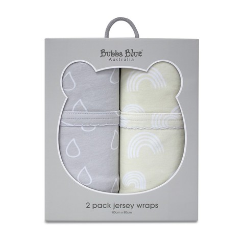 Bubba Blue Nordic Jersey Wrap 2 Pack Grey/Sand | | Baby Bunting AU