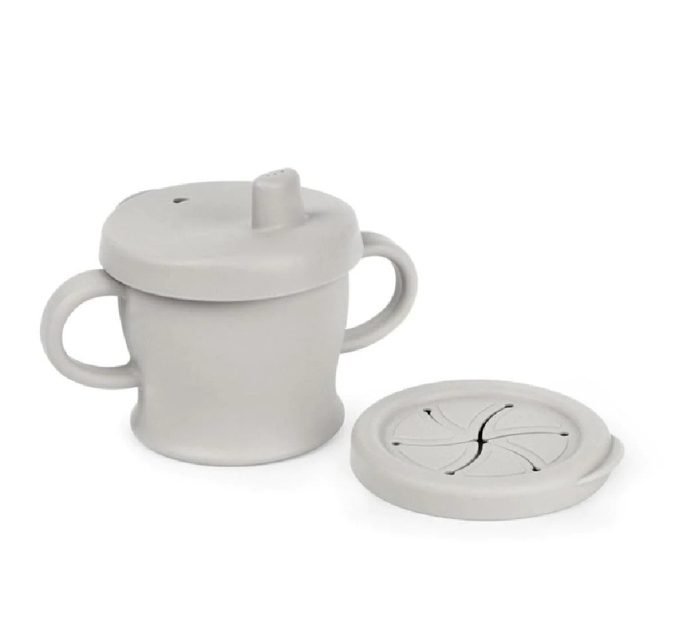Haakaa Sip-N-Snack Cup - Suva Grey | Mid Season Sale | Baby Bunting AU
