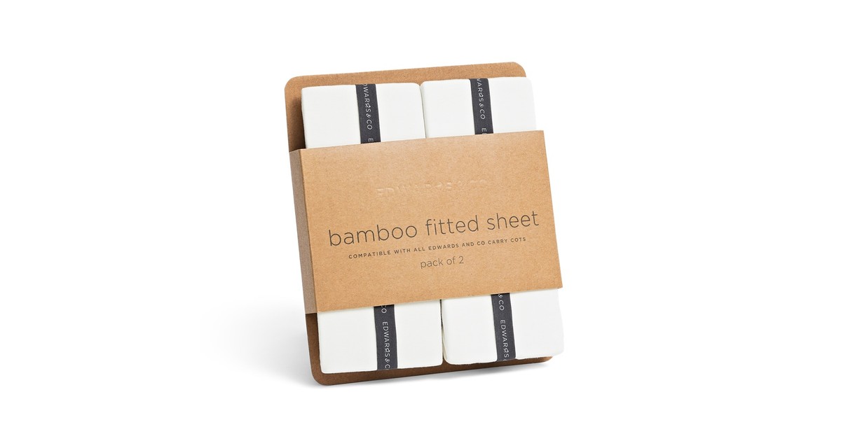 Edwards & Co Carry Cot Fitted Sheets 2 Pack Natural | Baby Bunting NZ