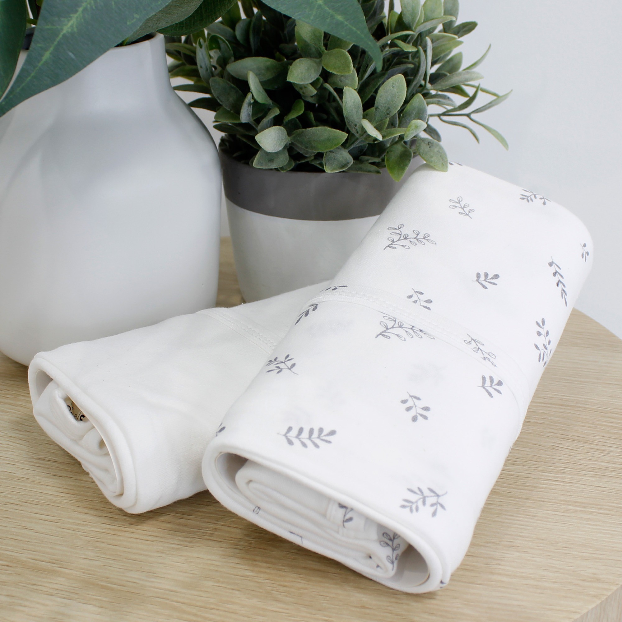 Bubba Blue Organic 2 Pack Jersey Wrap White | Wraps | Baby Bunting AU