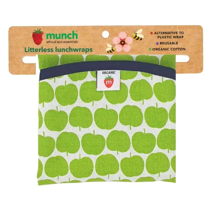 Munch Eco Cotton Litterless Lunch Wraps - Assorted | Baby Bunting NZ