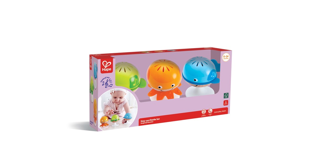 Hape Stay-Put Rattle Set | Baby Bunting AU