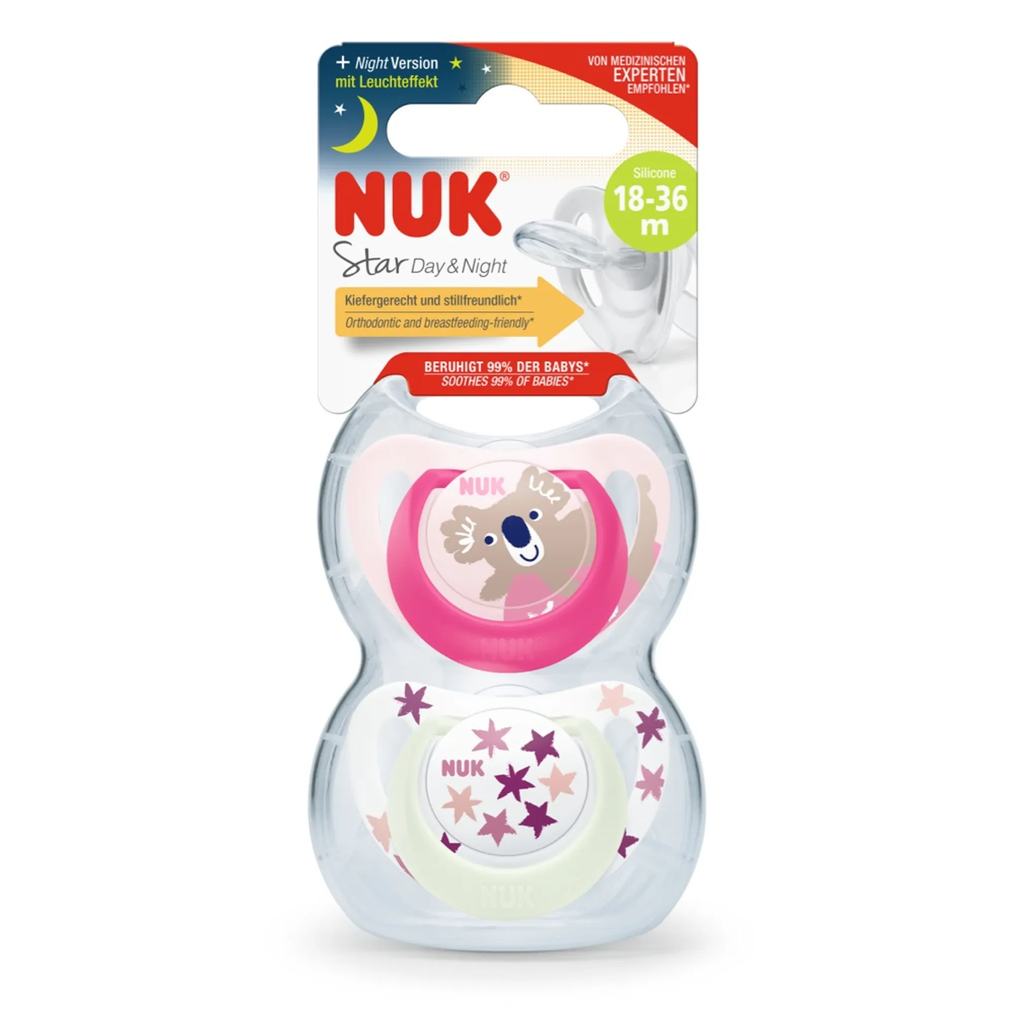Nuk Star Nights Orthodontic Soother 18-36M Assorted | Baby Bunting AU