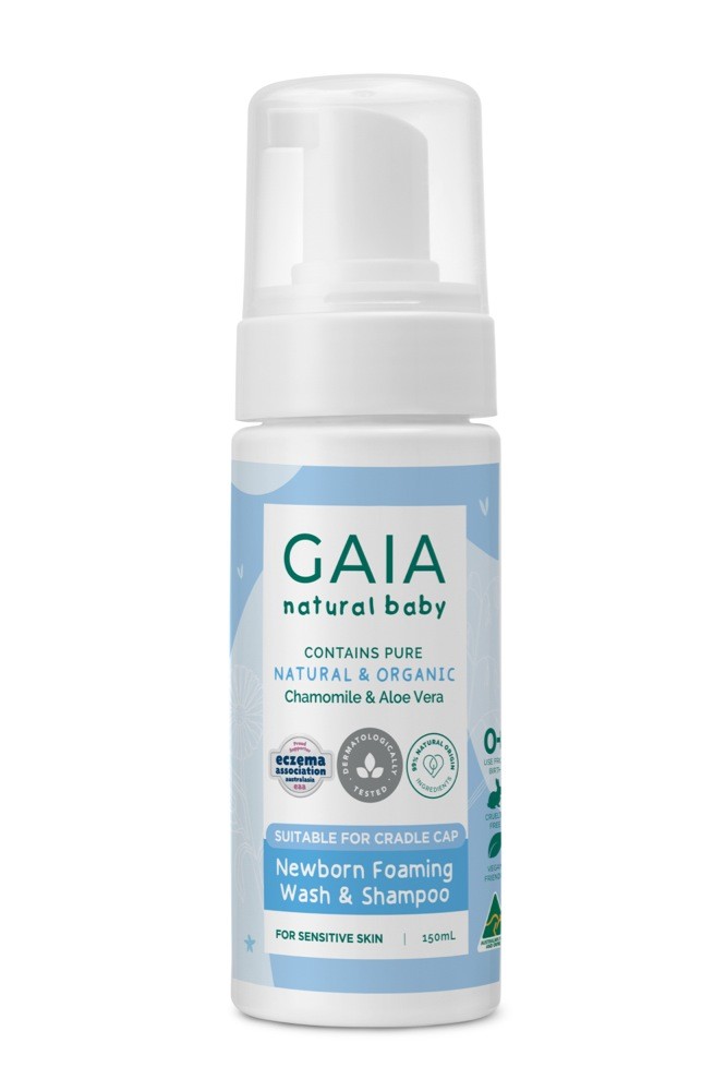 Gaia Newborn Foam Wash & Shampoo 150Ml | Bathtime | Baby Bunting AU