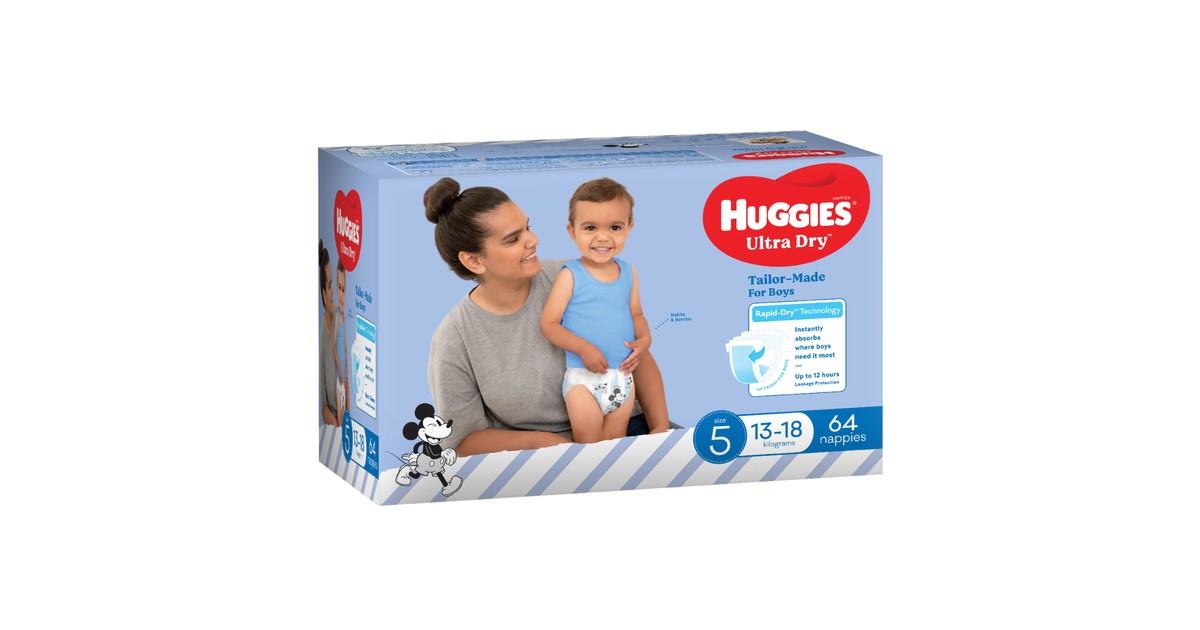 Huggies Nappies Jumbo Walker Boy 64 Pack | Baby Bunting NZ
