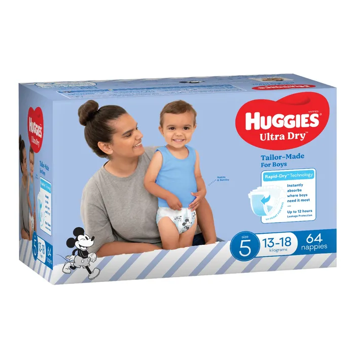 Huggies Nappies Jumbo Walker Boy 64 Pack | Baby Bunting NZ