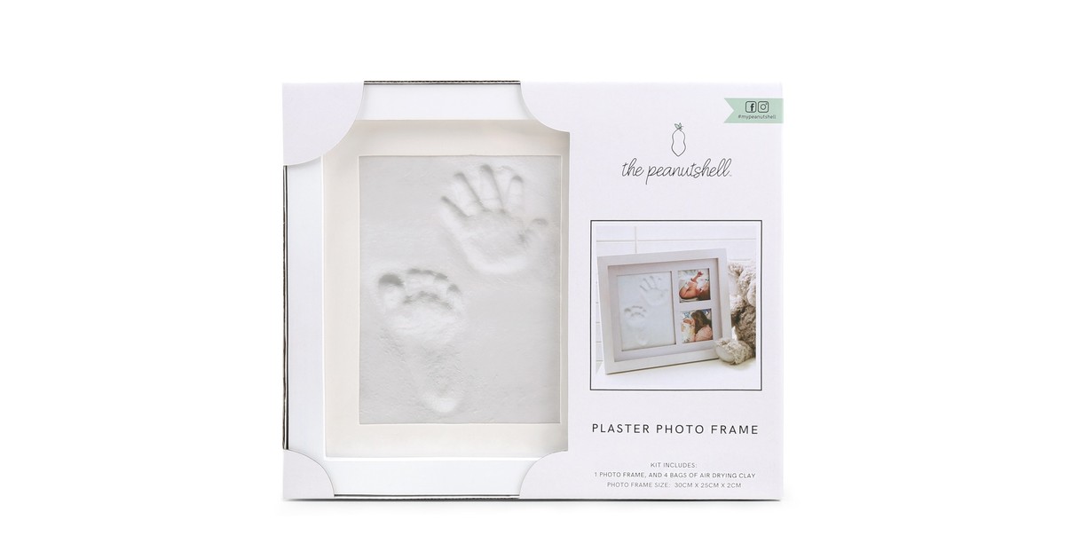 The Peanut Shell Plaster Photo Frame White | Baby Bunting NZ