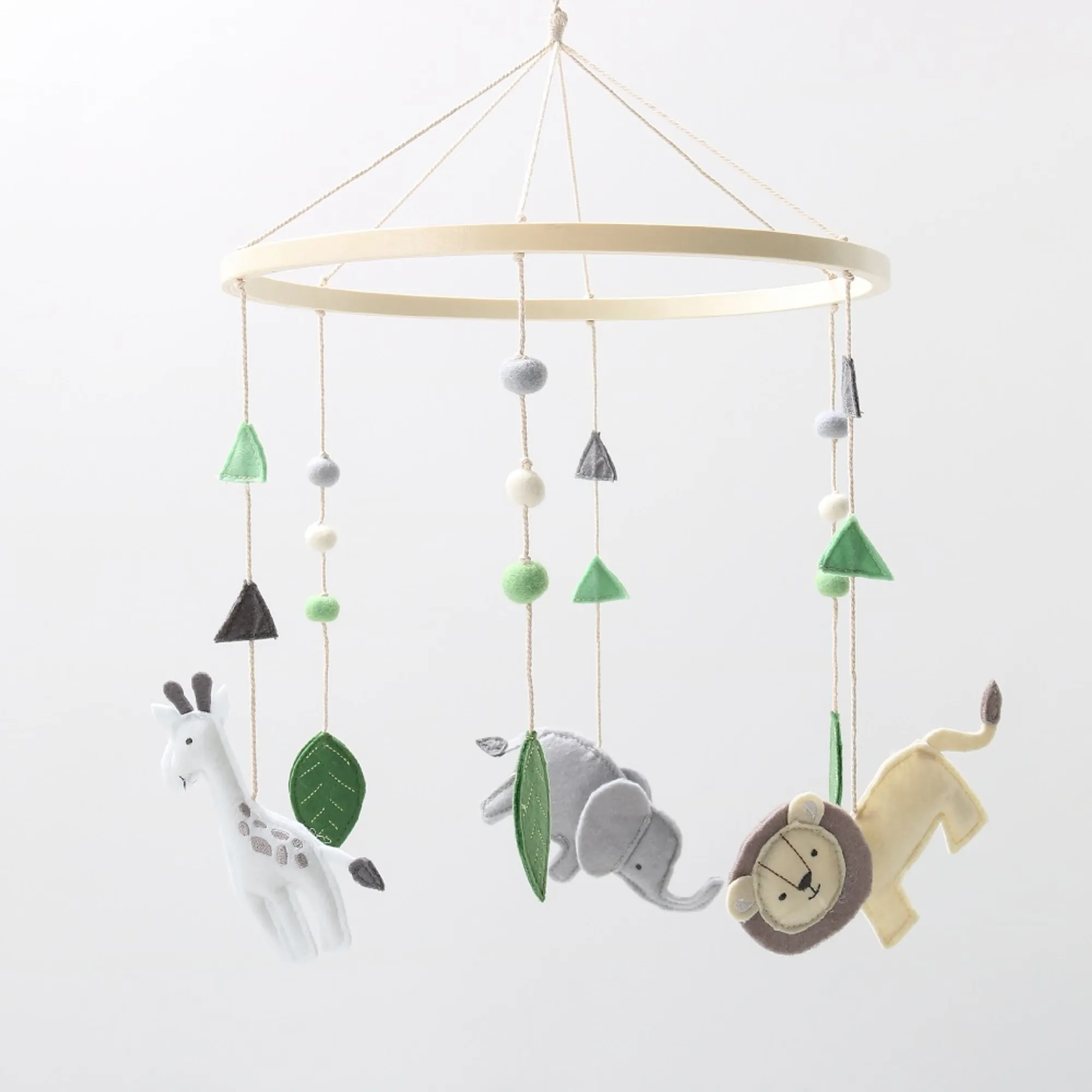 The Peanut Shell Ceiling Mobiles Safari Grey | Baby Bunting NZ