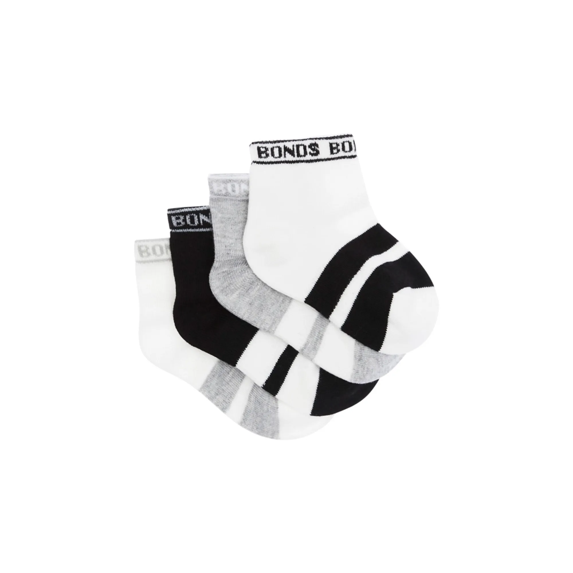 Bonds Sock Sportlet 4 Pack Black | Baby Bunting AU