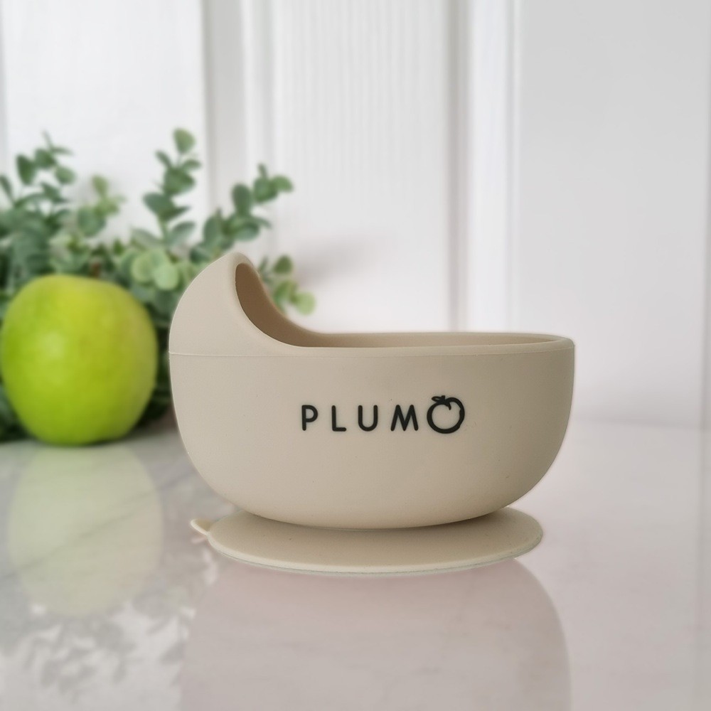 Plum Silicone Suction Duck Egg Bowl - Sand | Baby Plates and Bowls ...