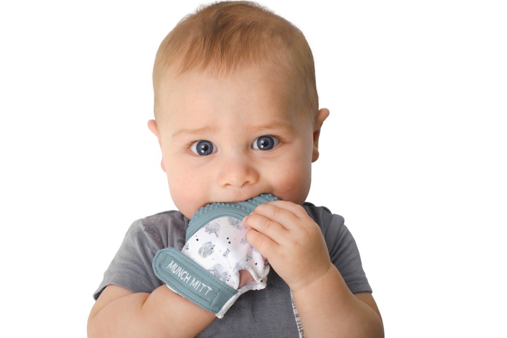 Malarkey Munch MittTeething Mitten Stone Polar | Teethers | Baby Bunting AU