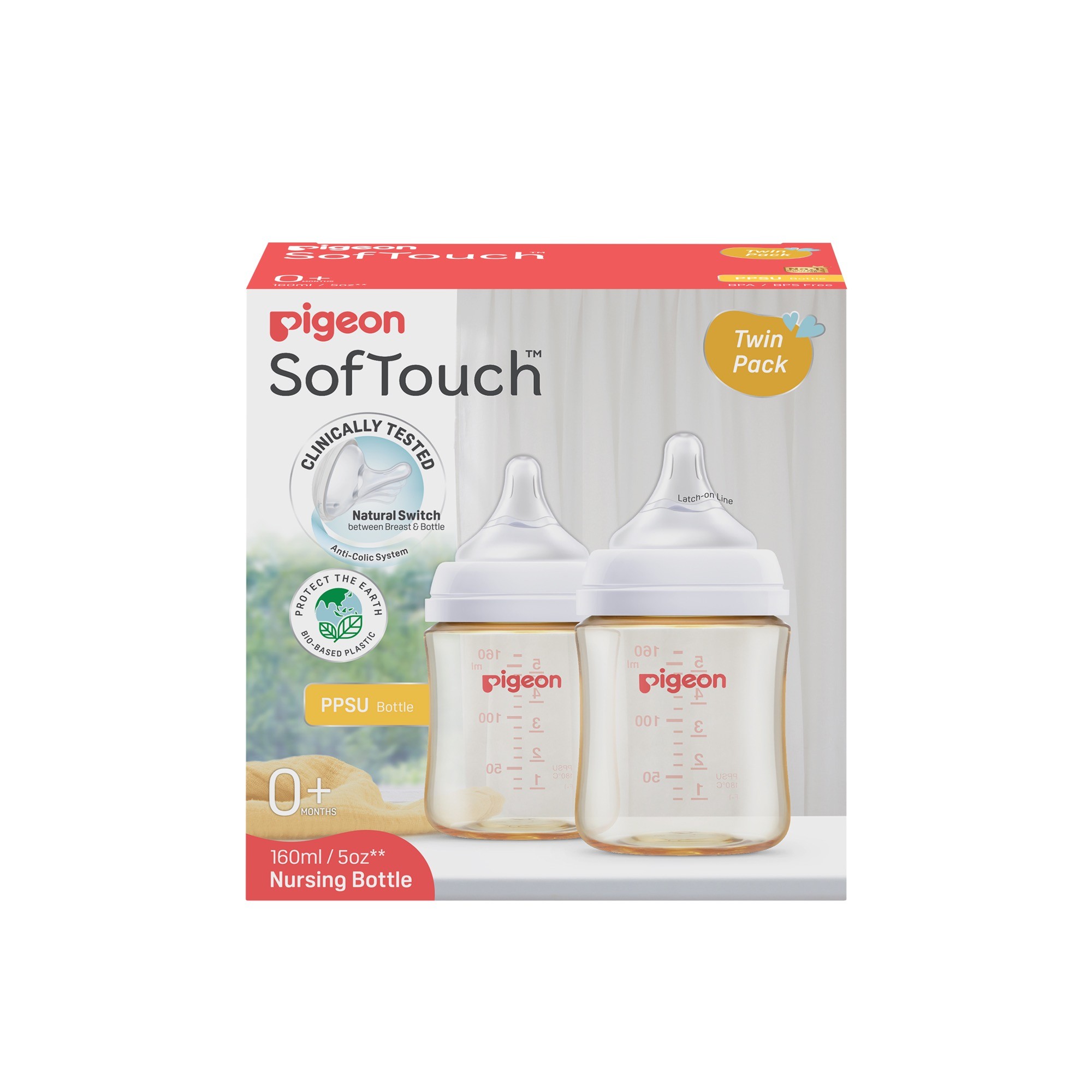 Pigeon SofTouch III Bottle PPSU 2Pk 160ML | Mid Season Sale | Baby Bunting AU