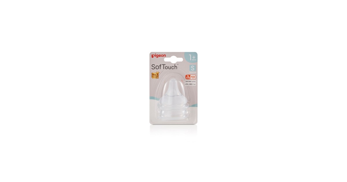 Pigeon SofTouch III Peristaltic + Teat S 2 Pack | Baby Bunting AU