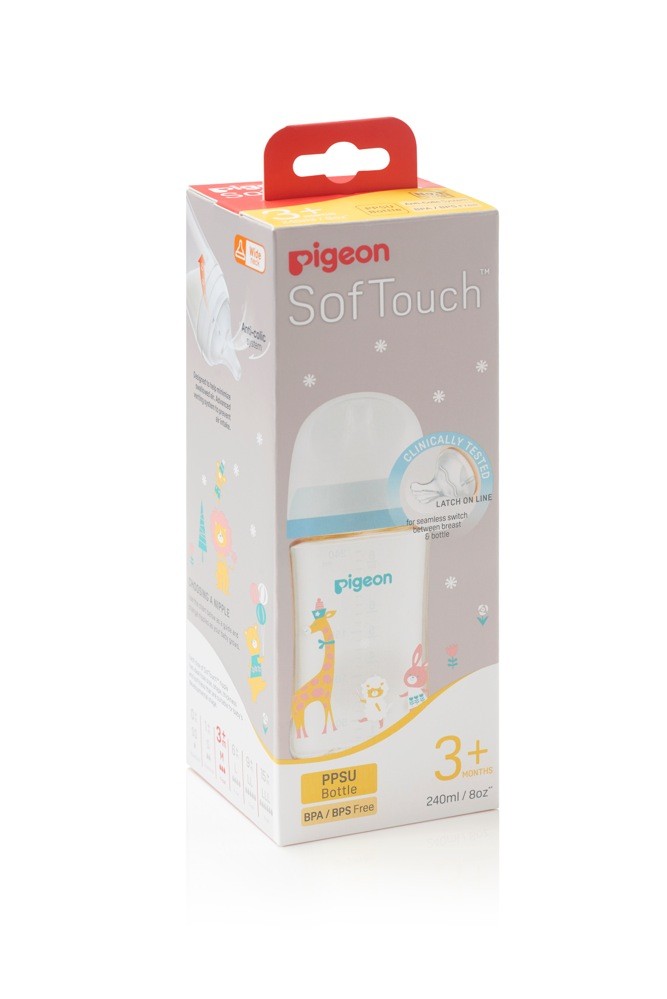 Pigeon SofTouch III Bottle PPSU 240ML Animal | Mid Season Sale | Baby ...