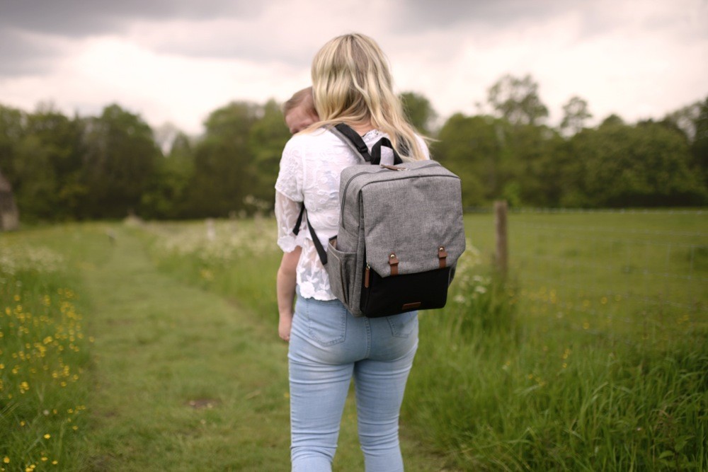 Babymel George Eco Nappy Bag - Grey / Black | Nappy Bags | Baby Bunting AU
