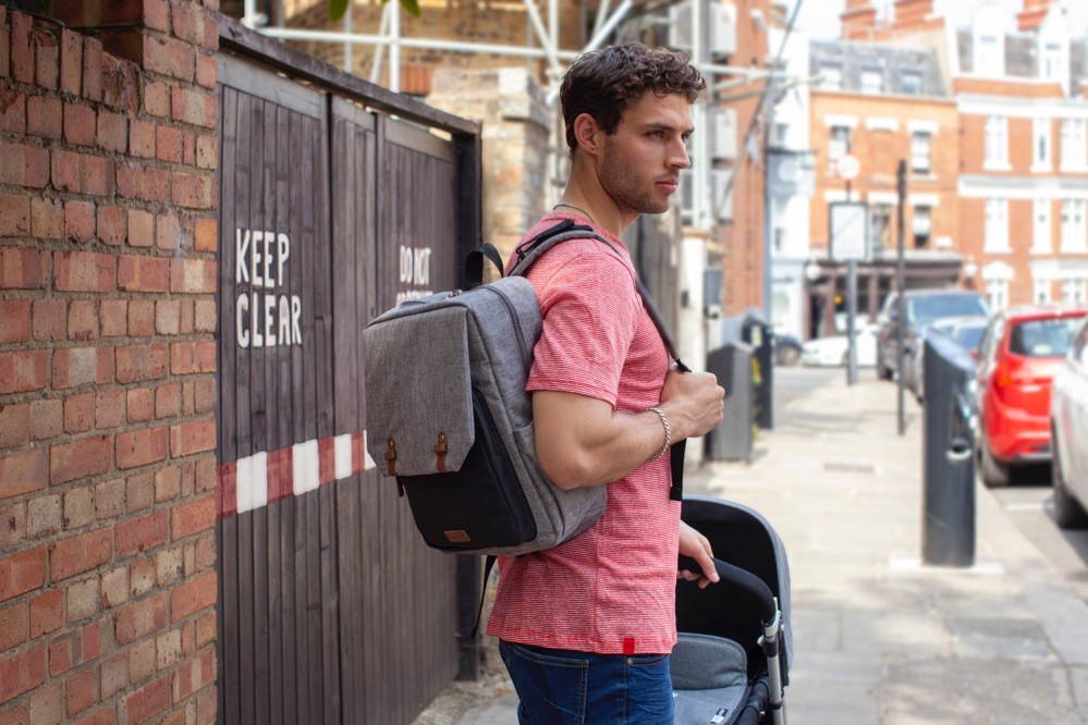 Babymel George Eco Nappy Bag - Grey / Black | Nappy Bags | Baby Bunting AU