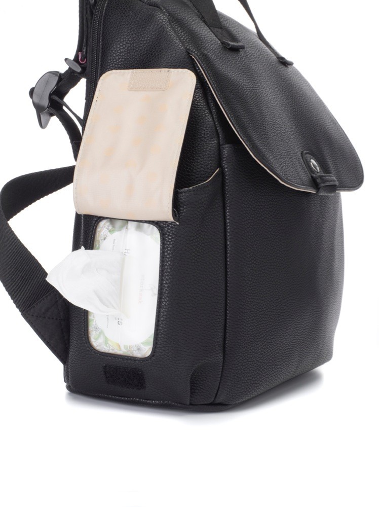 Babymel Robyn Convertible Backpack - Vegan Leather Black | Nappy Bags ...