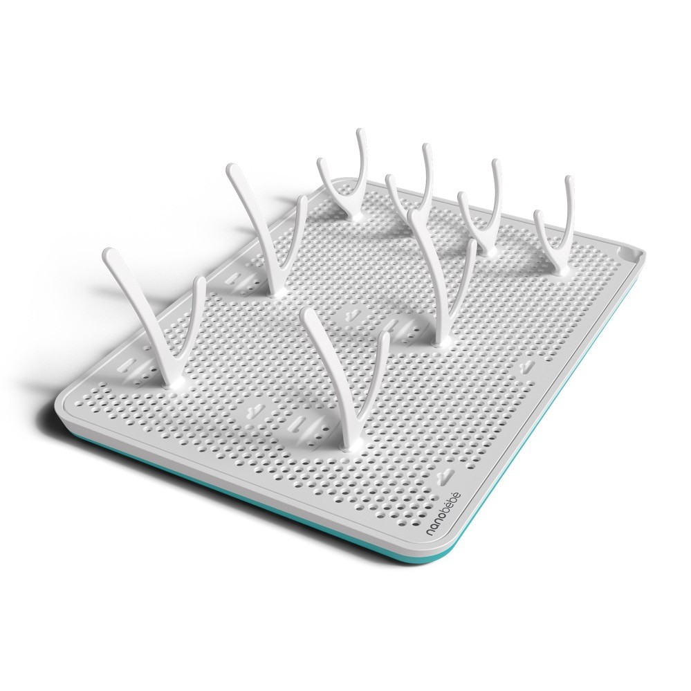 Nanobebe Compact Drying Rack Teal / White | Bottle Drying Rack | Baby ...