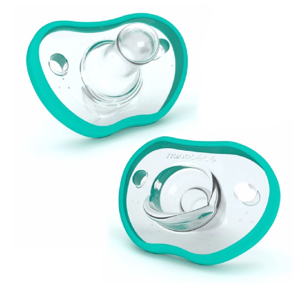 Nanobebe Flexy Pacifier 3M+ 2Pk Teal | Dummies | Baby Bunting AU